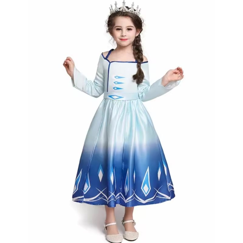 Jual GAUN KOSTUM ANAK COSPLAY ELSA ANNA FROZEN DRESS WARNA BIRU BAHAN ...