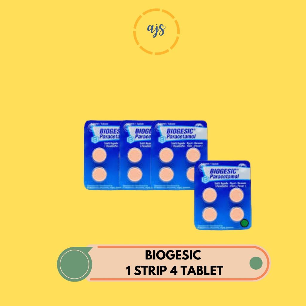 Jual BIOGESIC PARACETAMOL 1 STRIPS ISI 4 TABLET | Shopee Indonesia