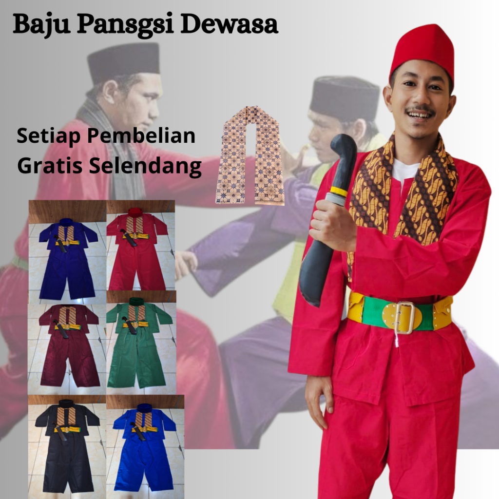 Jual Baju Pangsi Dewasa Free Selendang Baju Pangsi Baju Silat Baju ...