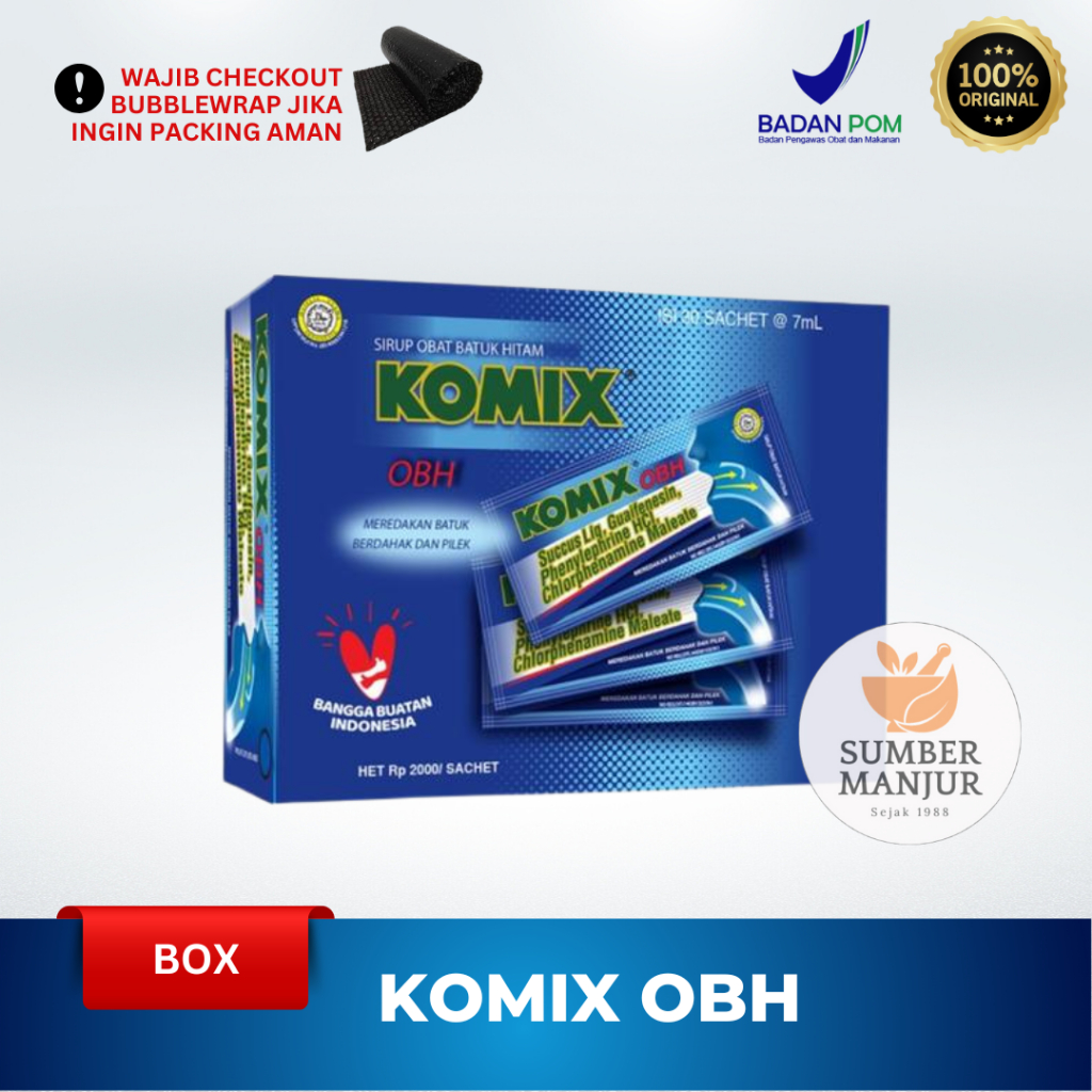 Jual KOMIX OBAT BATUK/ BOX ISI 30 SACHET VARIAN OBH | Shopee Indonesia