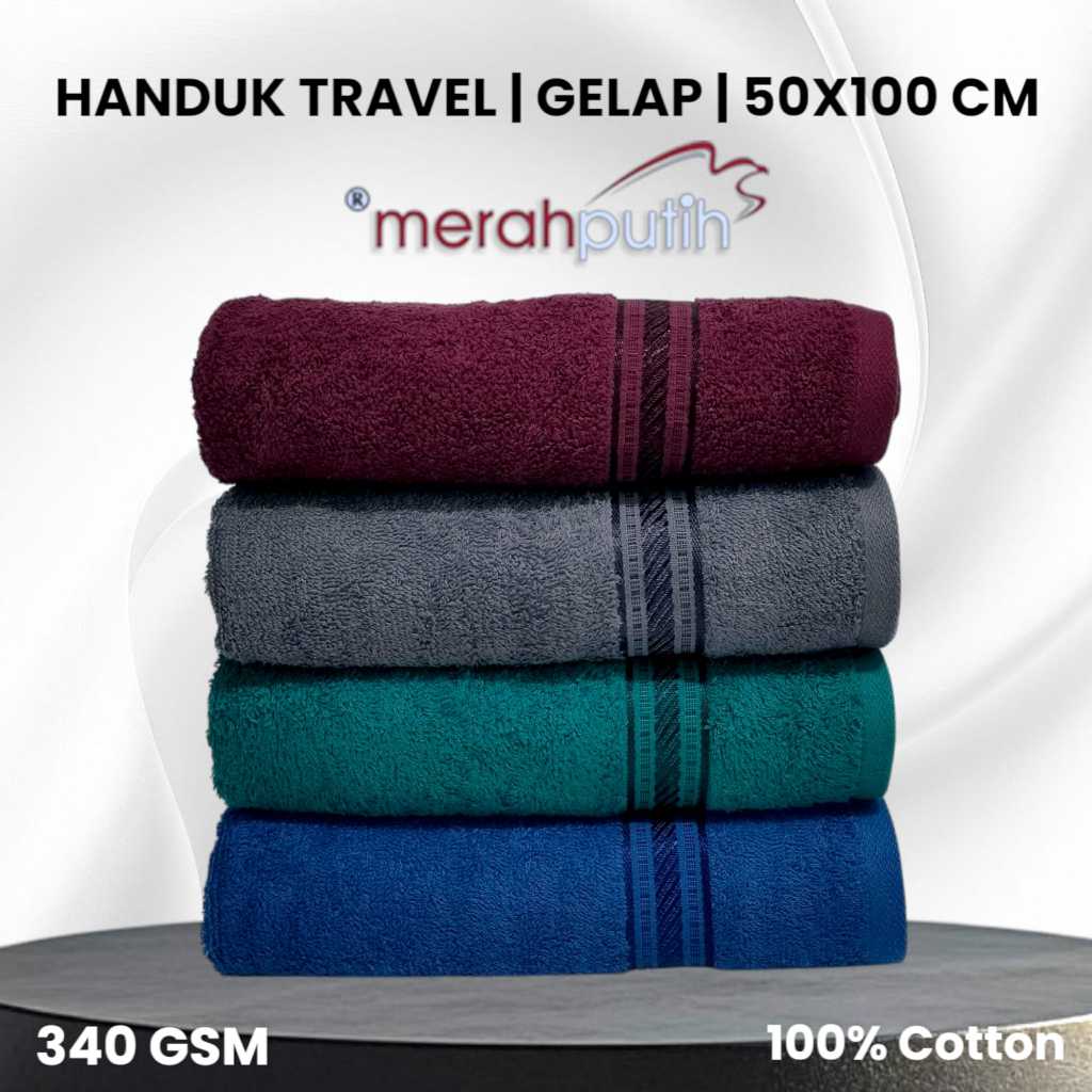 Jual Handuk Travel Merah Putih Warna Gelap 50x100cm | Shopee Indonesia