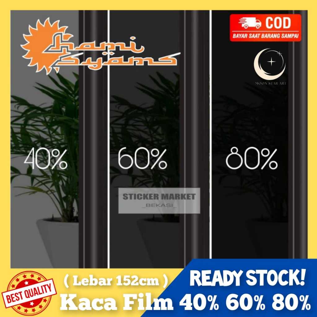 Jual Stiker Kaca Film Riben Hitam 40% 60% 80% Sticker Kaca Jendela Rumah Mobil | Shopee Indonesia