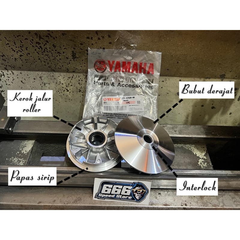 Jual pully pulley puli set rumah roller kerok dan kipas interlock bubut racing custom mio sporty ...