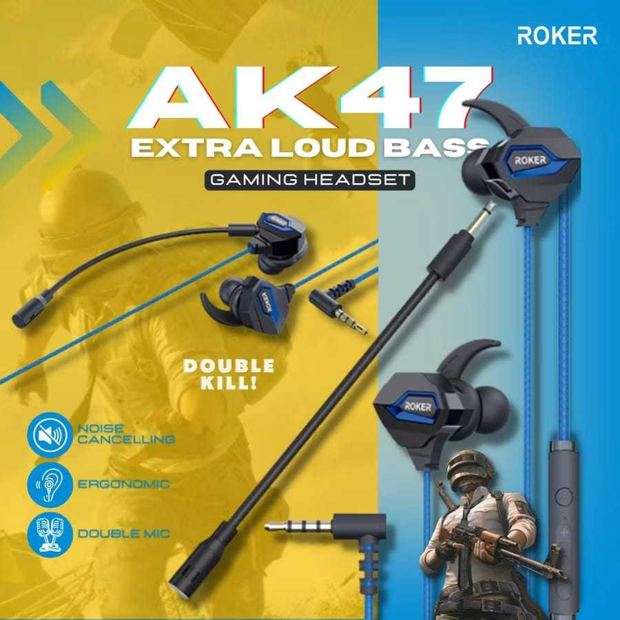 Jual Roker AK47 Extra Loud Bass Headset Gaming | Shopee Indonesia