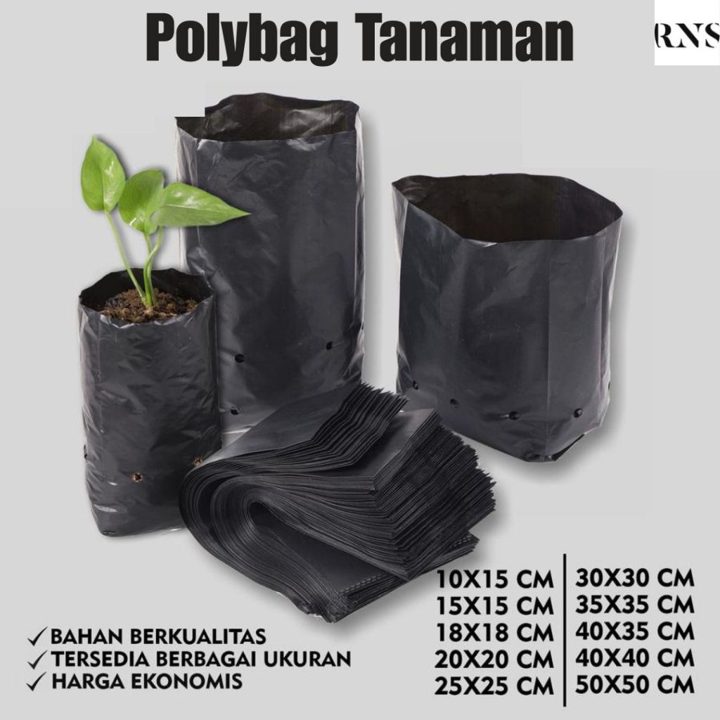 Jual Polybag Tanaman Hitam – 20x20 25x25 30x30 35x35 50x50 Tebal Kuat ...