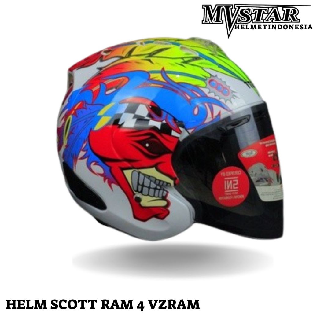 Jual Helm scott ram 4 SCOTT VZRAM /helm half face/helm R5/helm ala ala ...
