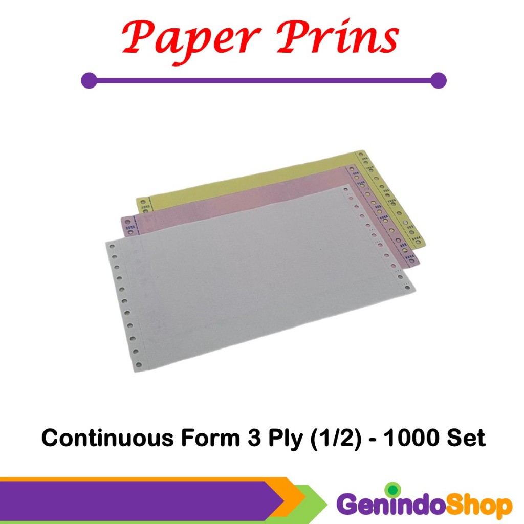Jual Kertas Continuous Form 3 Ply NCR 9,5 x 11"/2 (Bagi Dua) Paper ...
