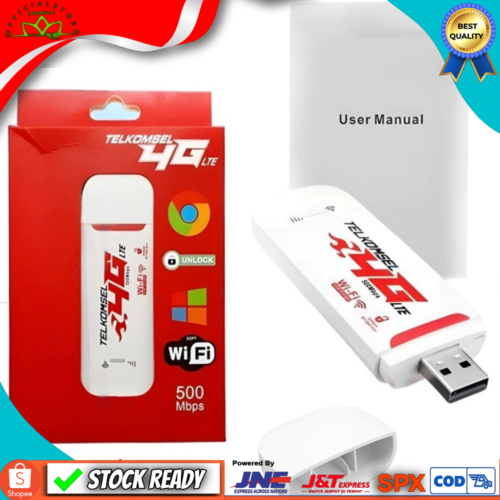 Jual MODEM USB WIFI 4G LTE 500mbps || USB MODEM WIFI ALL OPERATOR ...