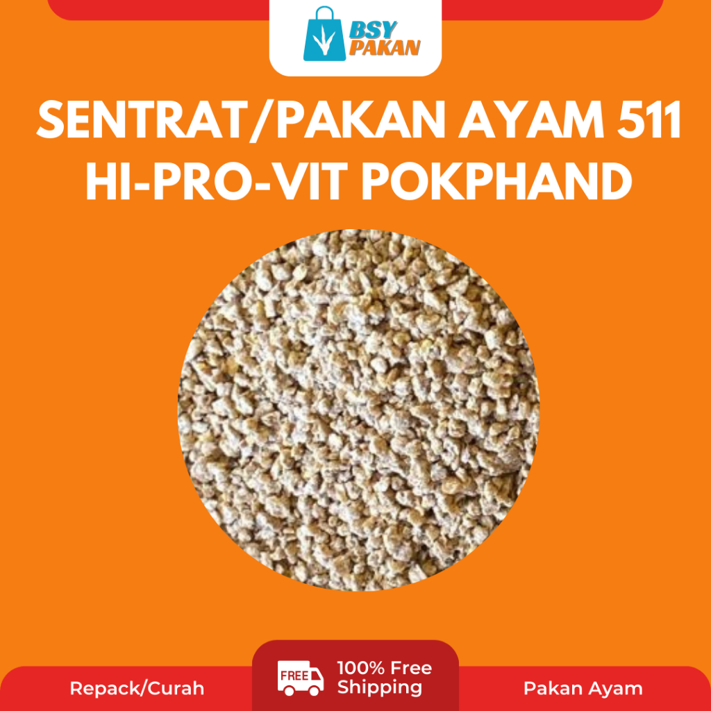 Jual Sentrat/Pakan Ayam 511| HI-PRO-VIT POKHAND | Repack 1kg / 500g ...
