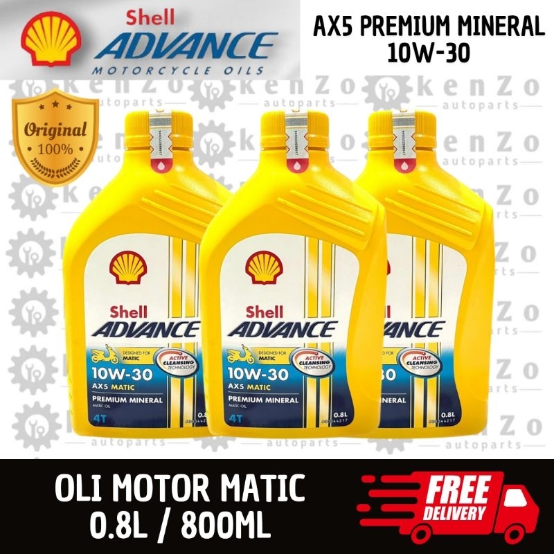 Jual Oli Shell Advance AX5 Untuk Semua Jenis Matic 10w-30 Pelumas Mineral Premium Mesin Motor ...