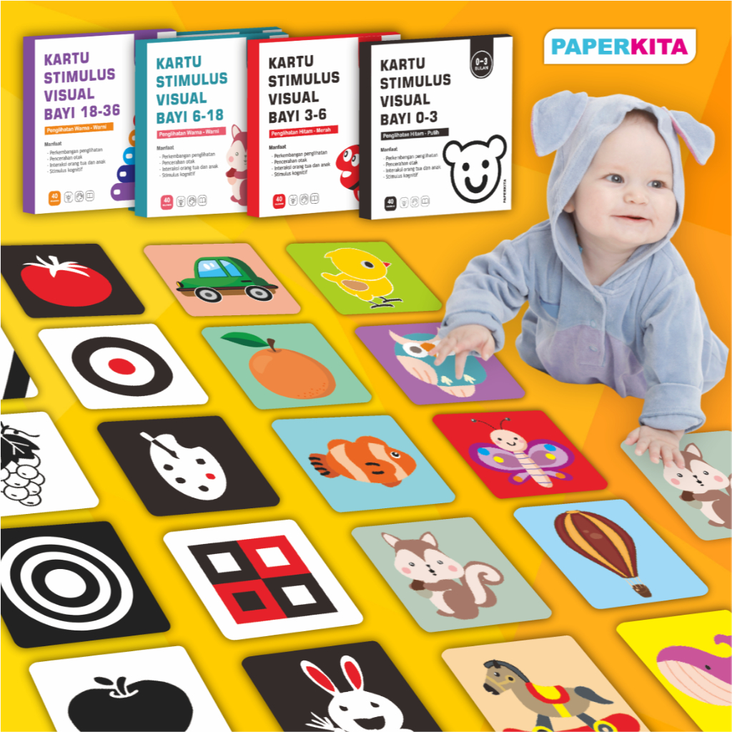 Jual Flashcard Kartu Stimulasi Visual Bayi Pintar 0-36 Bulan Edukasi ...