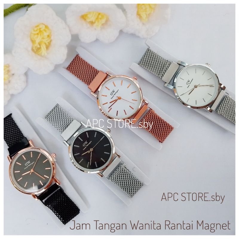 Jual Jam Tangan DW Rantai Magnet Bulat Wanita Analog Strap Ala Stainlees JT02 Fashion Ala Korea ...