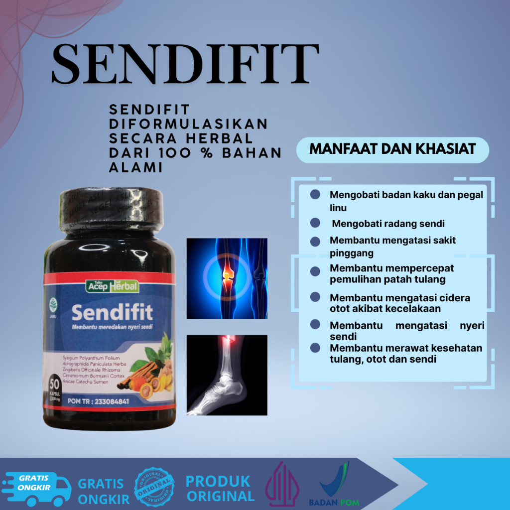 Jual SendiFit Original Suplemen Kapsul Herbal Membantu Meredakan Nyeri ...