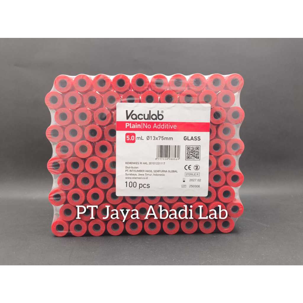 Jual Vaculab plain tabung darah 5ml 5 ml 5cc 5 cc pak box isi 100 ...