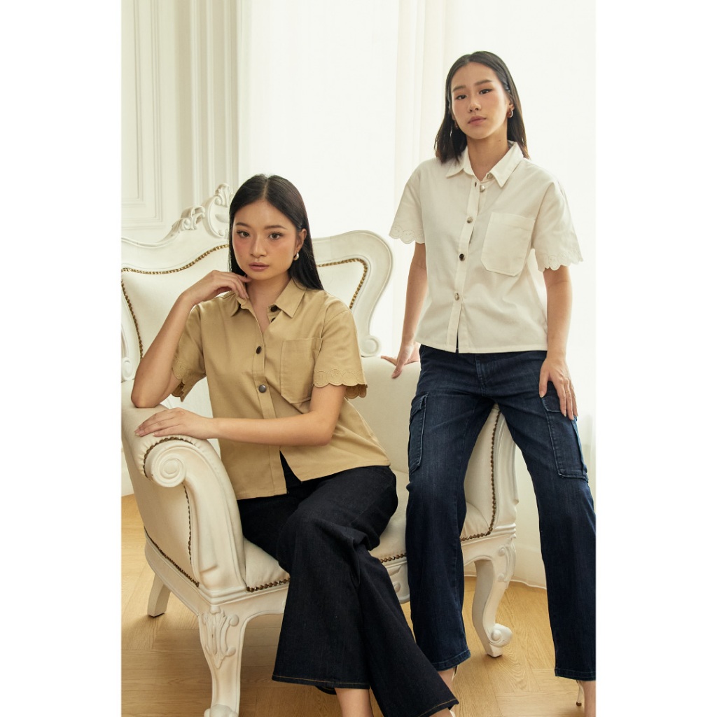 Jual Emba Ladies x Smiley World - Lagertha Kemeja Wanita Lengan Pendek ...