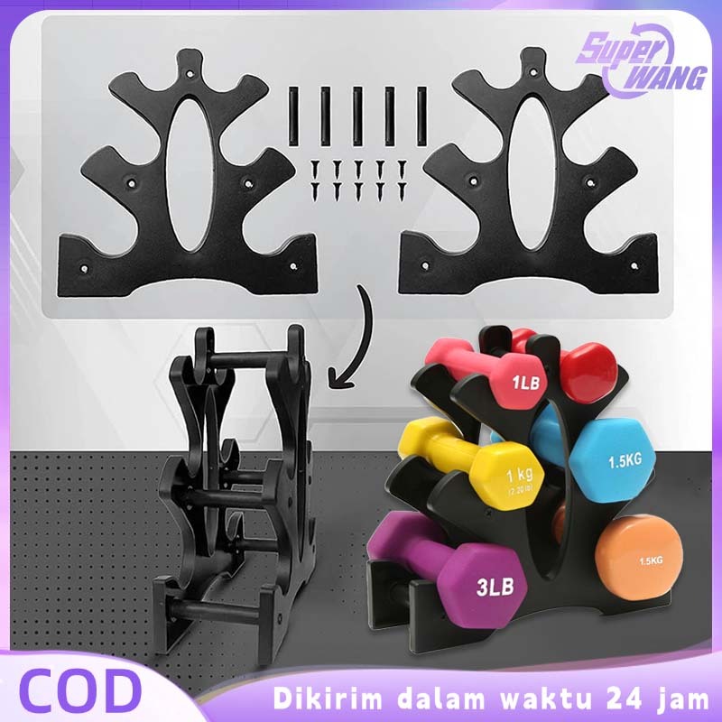 Jual Rak Barbel 3 Susun Dumbbell Stand Rak Dumbel Holder Dumbell Home ...