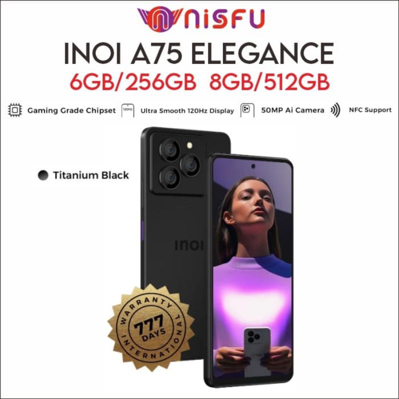 Jual INOI A75 ELEGANCE 6GB / 256GB | 8GBB / 512GB | 50M AI CAMERA | 33W ...