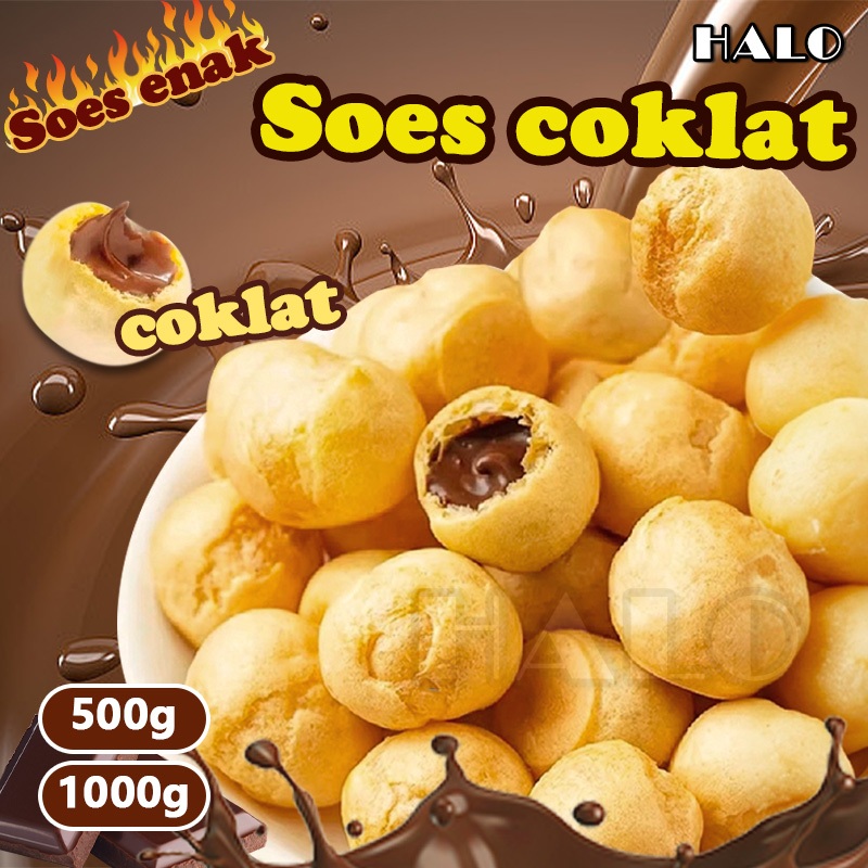 Jual cemilan Snack makanan Soes Coklat 500g/1kg jajanan snack grosir ...