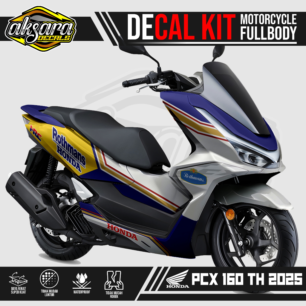Jual COD DECAL STICKER MOTOR HONDA PCX 160 2025 NEW LIVERY ROTHMANS ...