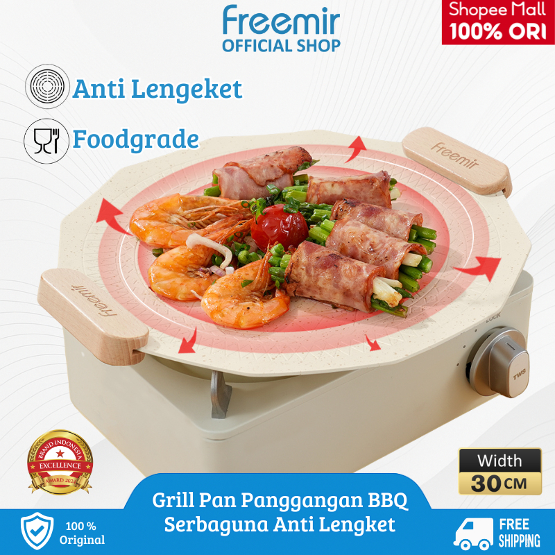 Jual Special freemir Grill Pan Beige Series Panggangan Bulat 30cm Cocok ...