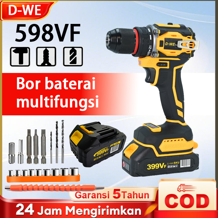 Jual bor tangan tanpa kabel full set 13MM Mesin Bor Tugas Berat ...