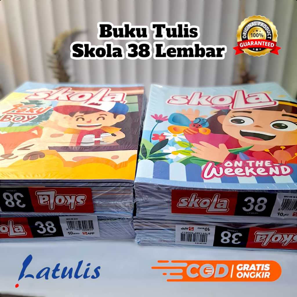Jual SKOLA BUKU TULIS 38 / BUKU TULIS SKOLA / SATU PAK ISI 10 BUKU ...