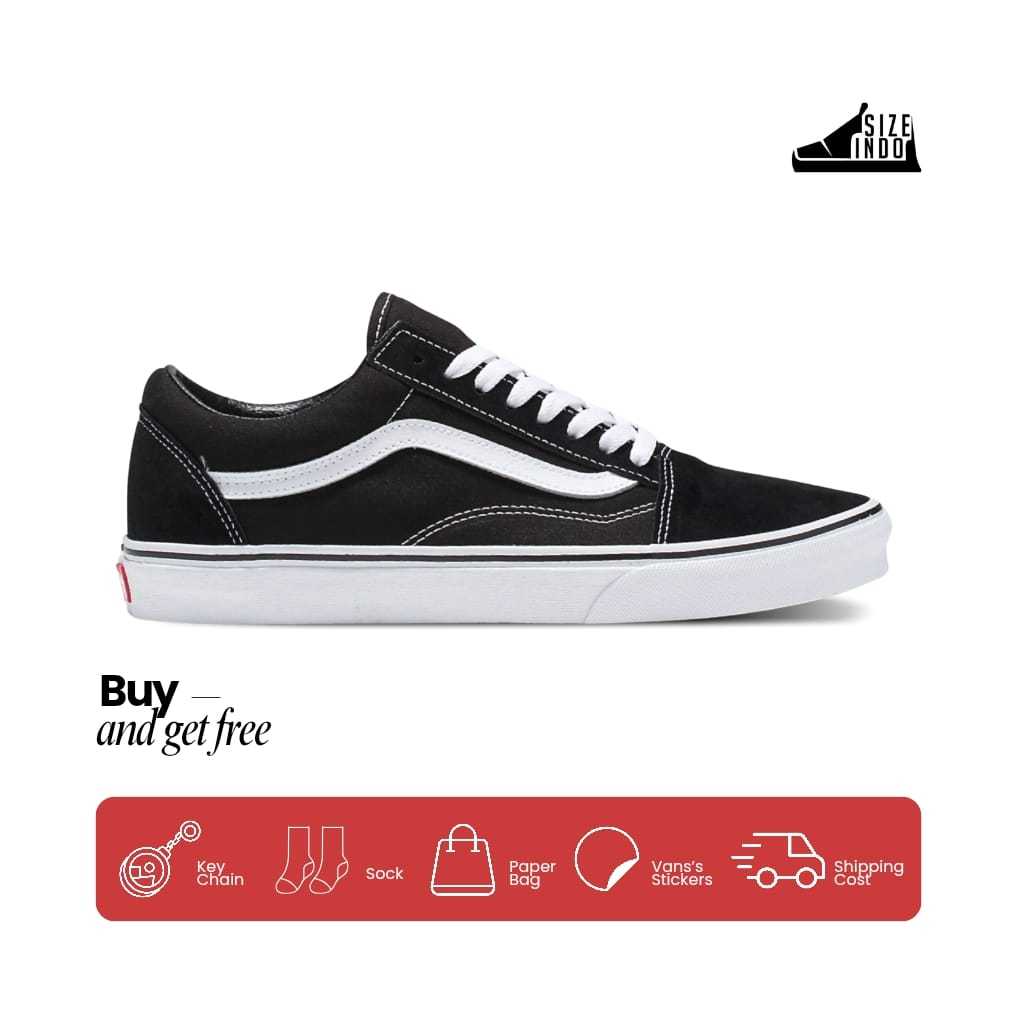 Jual Sepatu Old Skool Classic Black White | Shopee Indonesia