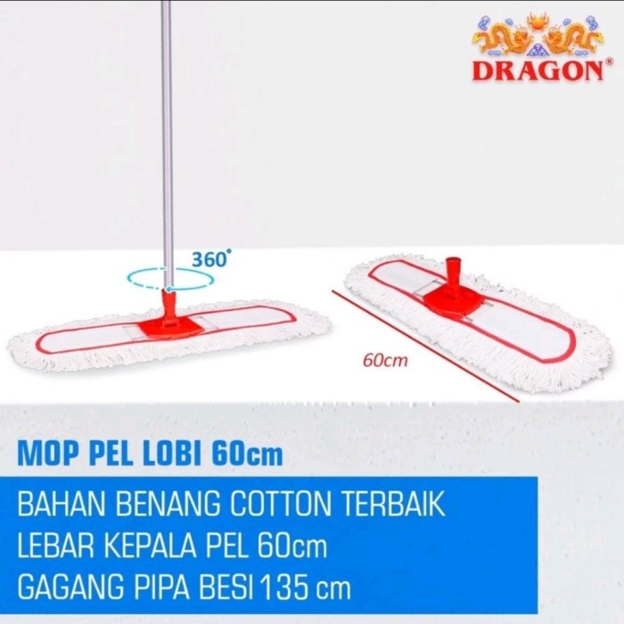 Jual Pel Lobi DRAGON 60cm | Lobby Mop Jumbo | Kepala + Gagang | Cocok ...