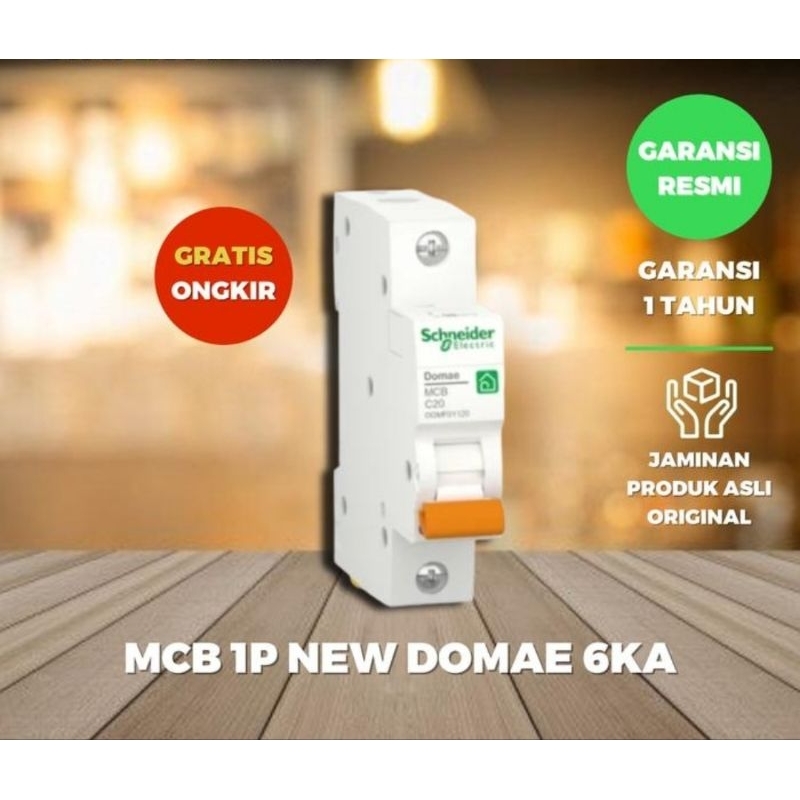 Jual MCB NEW DOMAE SCHNEIDER 1P 2A 4A 6A 10A 16A 20A 25A 32A 40A 50A ...