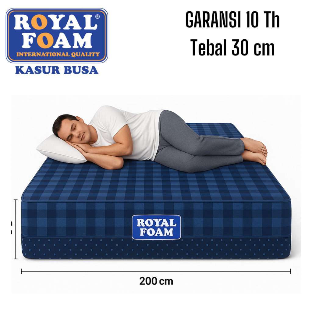 Jual Kasur Busa Royal Foam Tebal 30 cm Free Cover Katun Anti Luntur ...