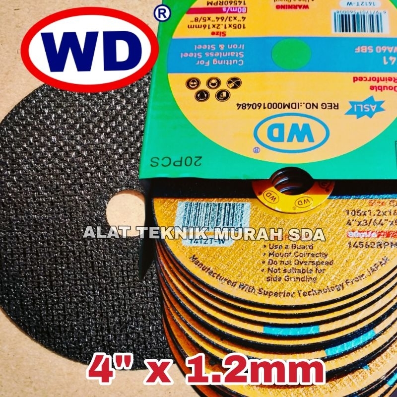 Jual Mata Gerinda WD Potong 4 Inci x 1.2mm Kotak 20 PCS | Shopee Indonesia