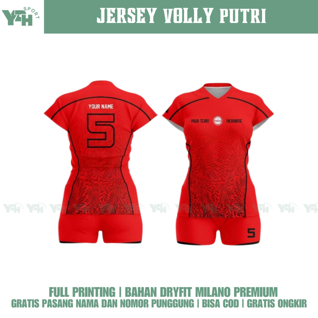 Jual Jersey Volly Putri Terbaru Full Printing | Gratis Pasang Nama dan Nomor Punggung | Shopee ...