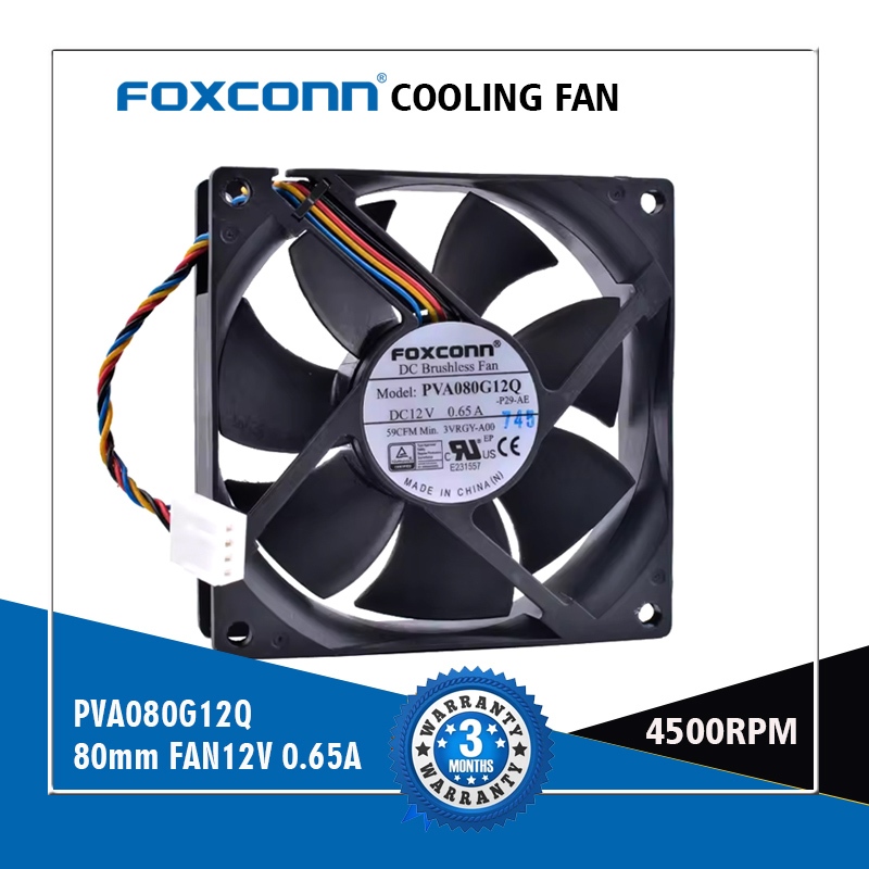 Jual New Original FOXCONN TURBO Cooling Fan PC 8cm 7cm DC 12v High ...
