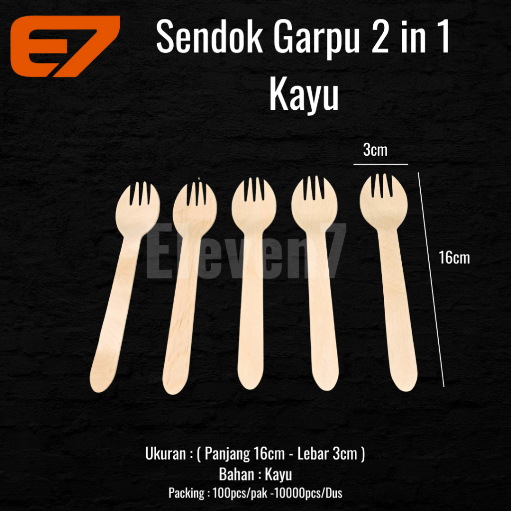 Jual Sendok Garpu 2in1 (Gase) Kayu - Sendok dan Garpu Kayu (100pcs ...