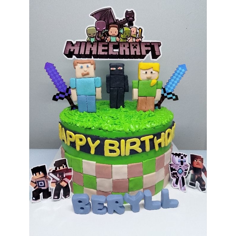 Jual Kue Ulang tahun / Tart Cake Karakter Minecraft | Shopee Indonesia
