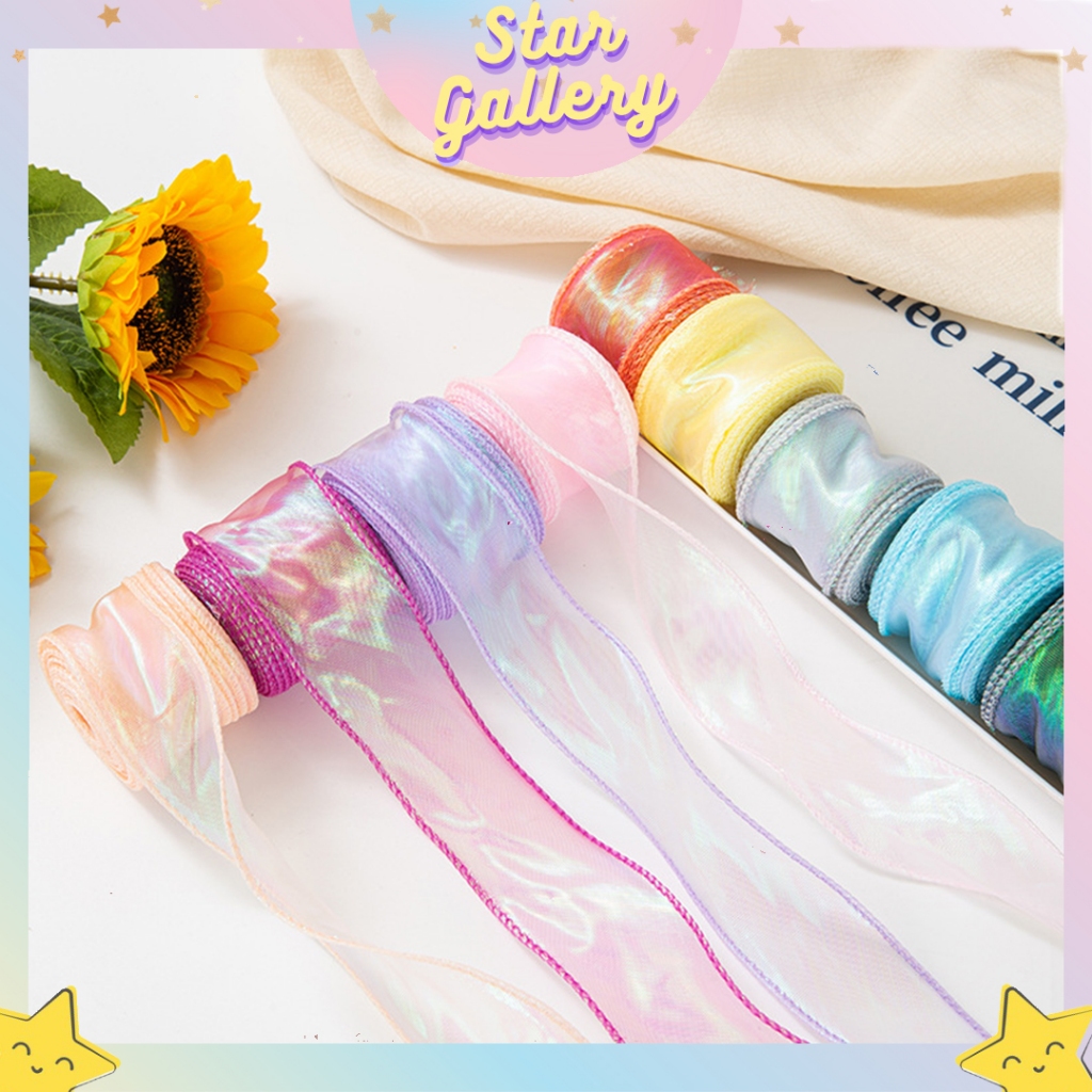 Jual (1 ROLL) Pita Hologram Pita Kado Motif Hologram Pita 2.5cm Pita ...