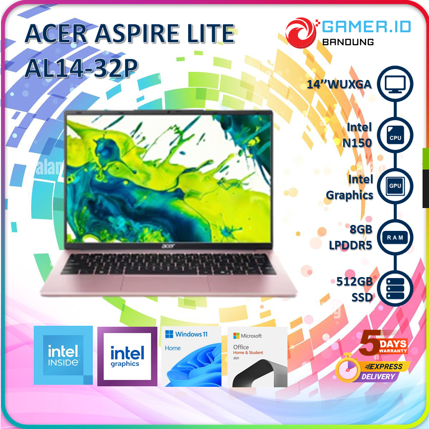 Jual ACER ASPIRE LITE AL14-32P N150 8GB 512GB 14" WUXGA IPS | Shopee Indonesia