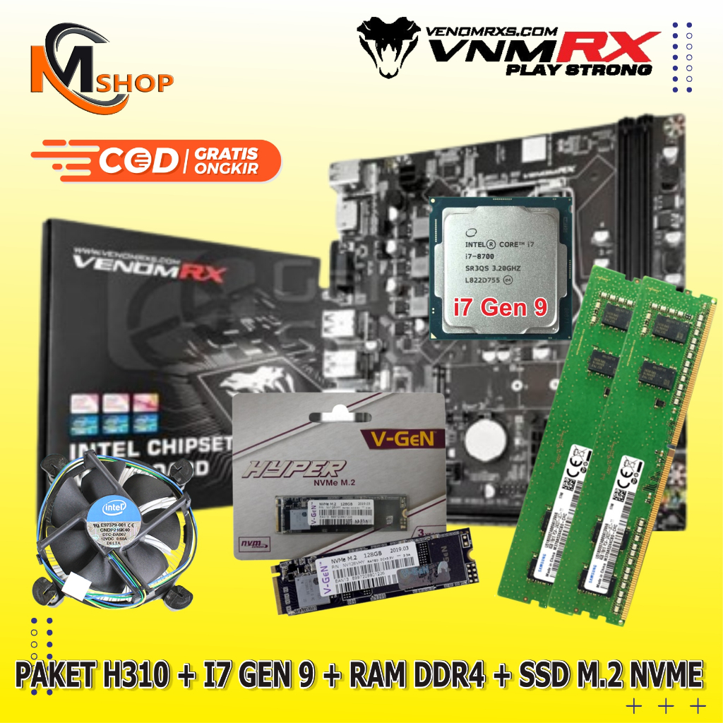 Jual Paket Mobo Motherboard Mainboard H110 Venom RX New LGA 1151 dan Processor Intel Core i7 ...