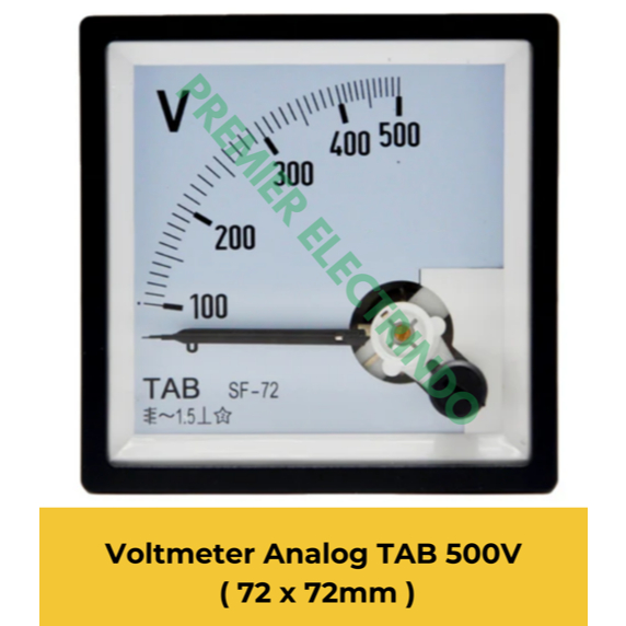 Jual Volt Meter Analog TAB 500V ( 72 x 72mm ) - Panel Meter Analog ...