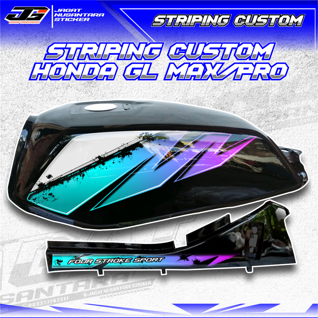 Jual STRIPING HONDA GL PRO MAX CUSTOM MOTIF SIMPEL, STRIPING GL MODEL ...