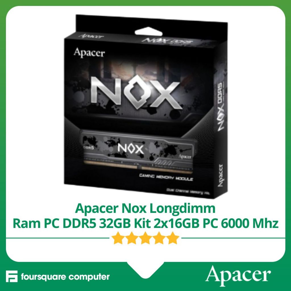 Jual Apacer Nox Longdimm Ram PC DDR5 32GB Kit 2x16GB PC 6000 Mhz ...