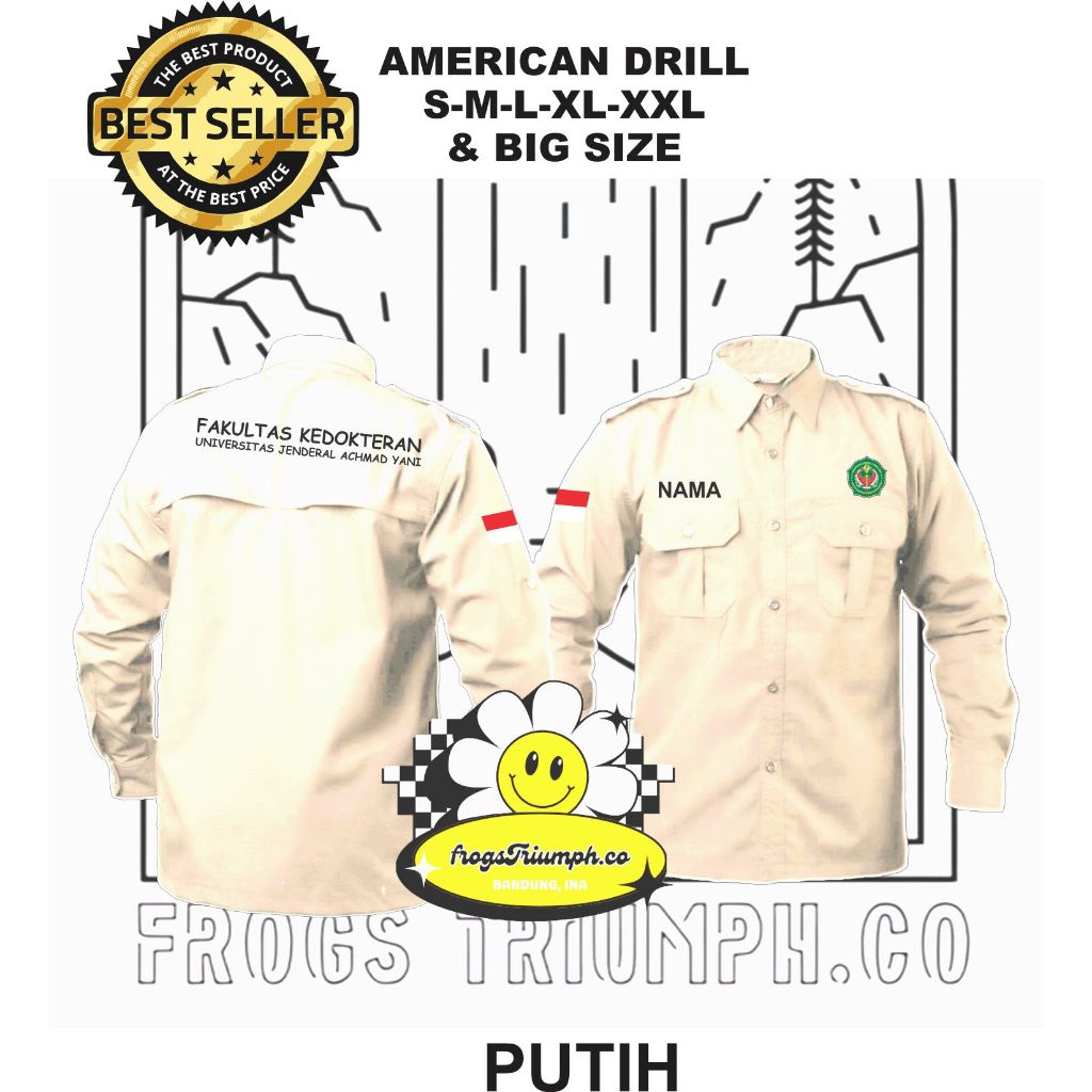 Jual KEMEJA PDL PDH TACTICAL LAPANGAN LENGAN PANJANG FAKULTAS KEDOKTERAN PRIA WANITA FREE DESIGN ...