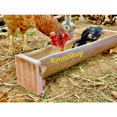Jual Tempat Makan Bambu Untuk Ayam 35cm Kawat /Tempat Makan Ayam Dari Bambu Duduk /Tempat Makan ...