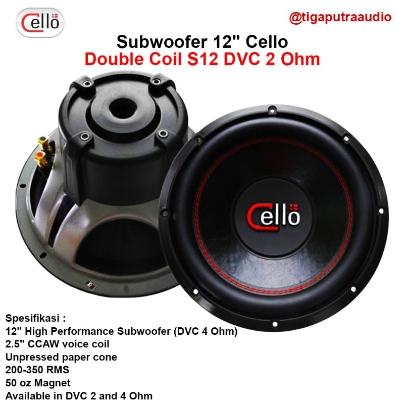 Jual Subwoofer Cello 12 inch S12 | Cello 10 inch S10 Double Coil | Shopee Indonesia