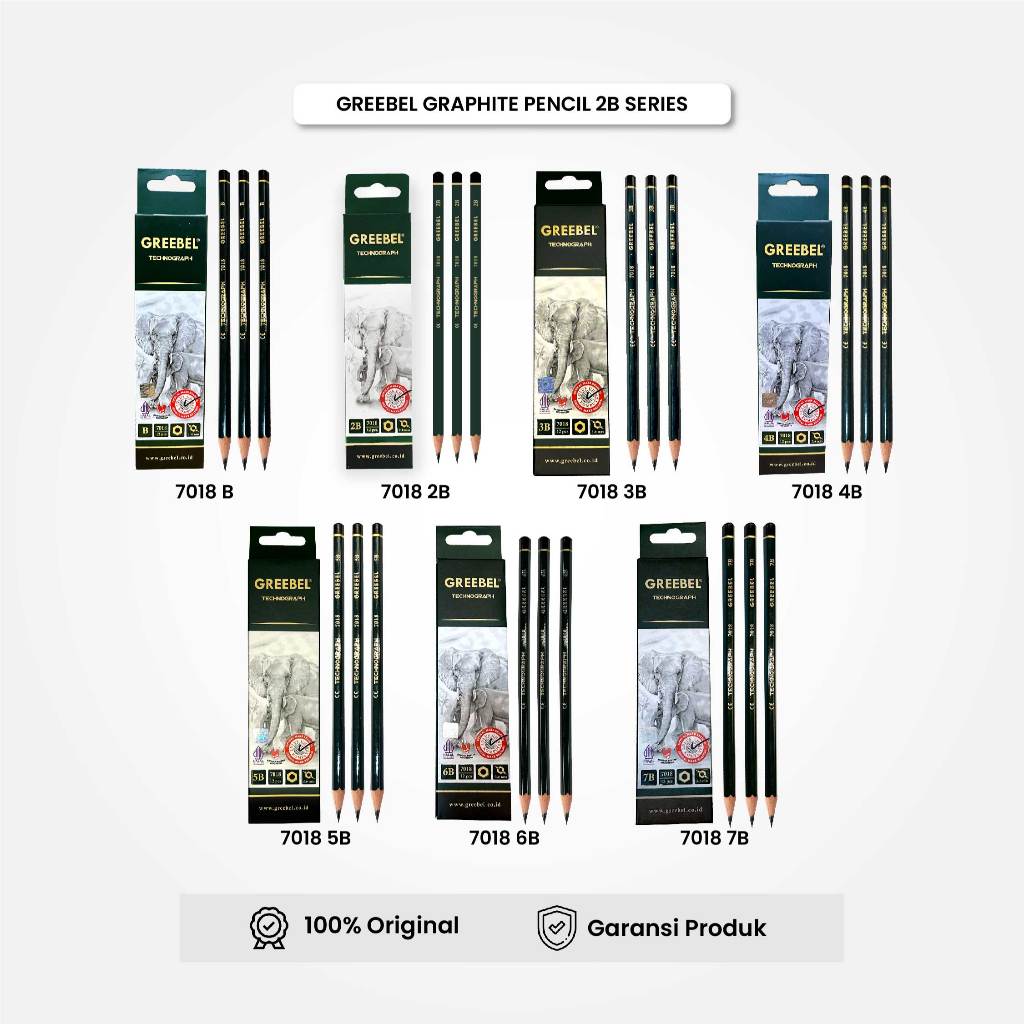 Jual GREEBEL Pensil Kayu (12PCS/SET) / Pensil Tulis / Grafit / Graphite ...