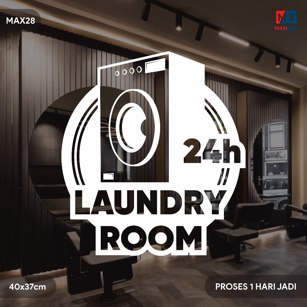 Jual Sticker Dinding Laundry Room Stiker Custom Nama Toko Anda Max28 ...