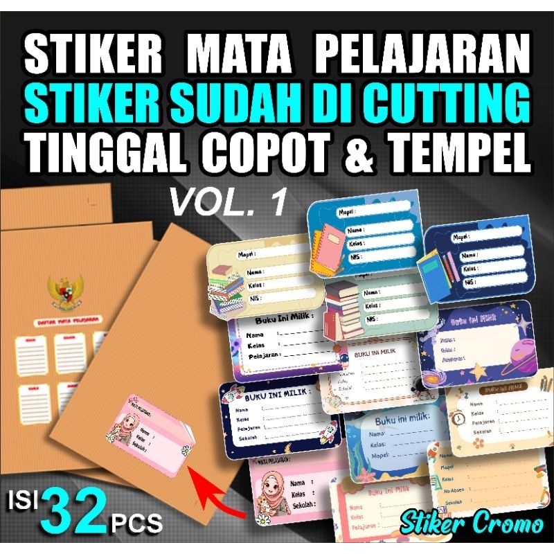 Jual stiker mata pelajaran buku tulis anak sudah cutting vol.1 | Shopee ...
