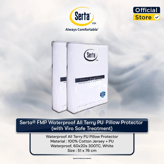 Jual SERTA Cotton Terry Pillow Protector Waterproof / Pelindung Bantal ...