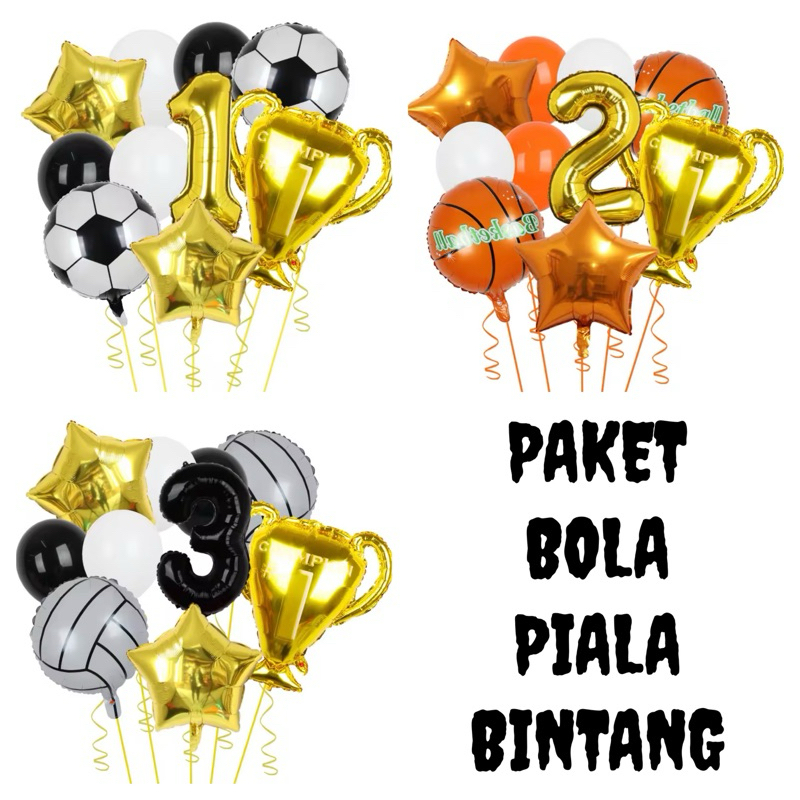 Jual PAKET BALON BOLA PIALA BINTANG ANGKA 80cm | Shopee Indonesia