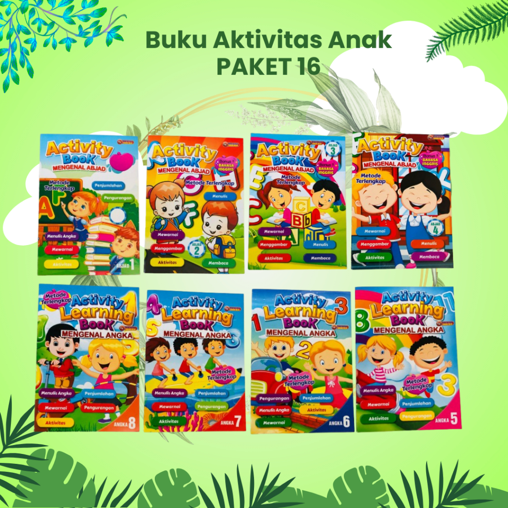 Jual Paket 16 Buku Aktivitas Anak PAUD TK Activity Book Seri Lengkap ...